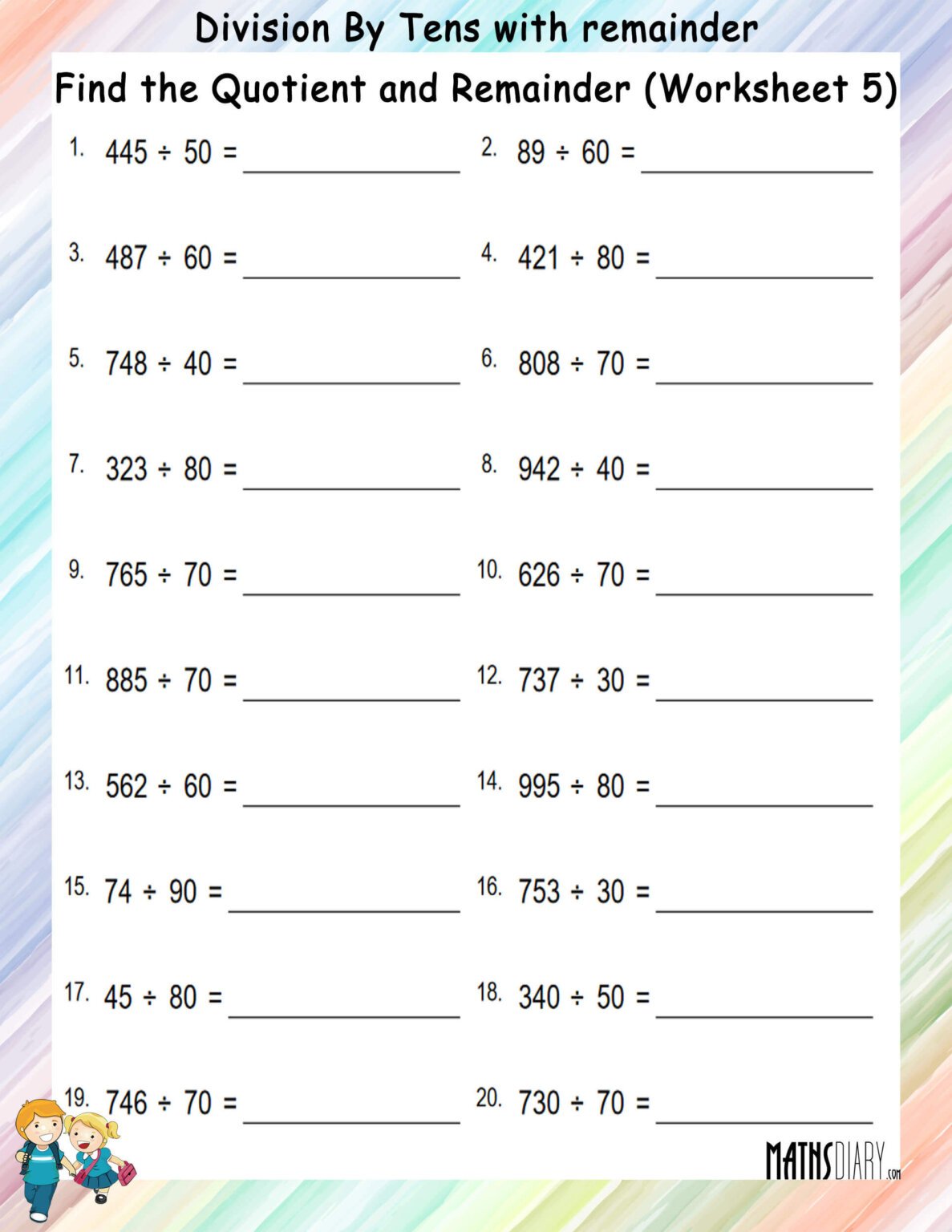 Grade 5 Math Worksheets