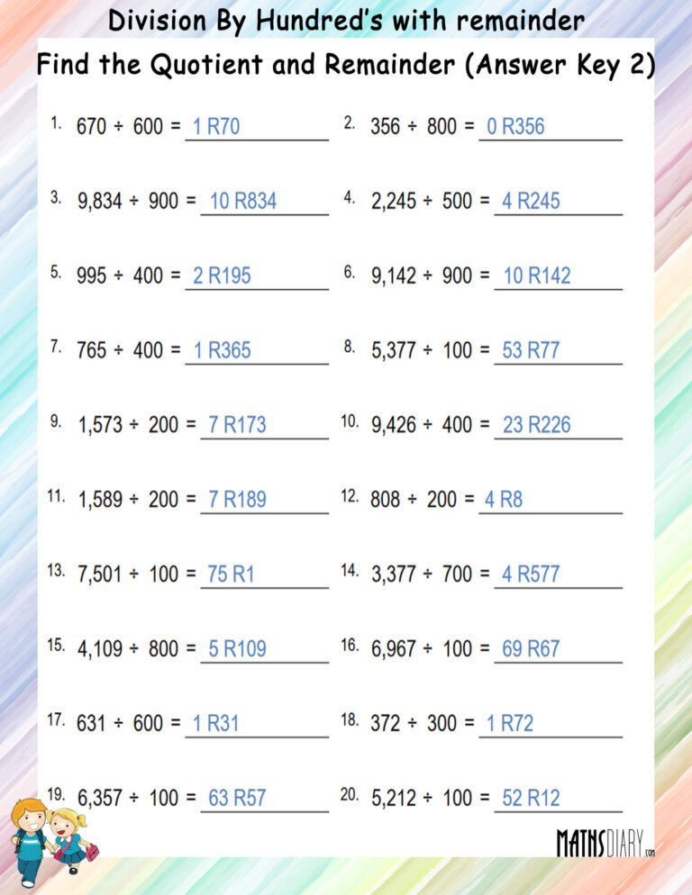 Multiplication and Division Math Worksheets