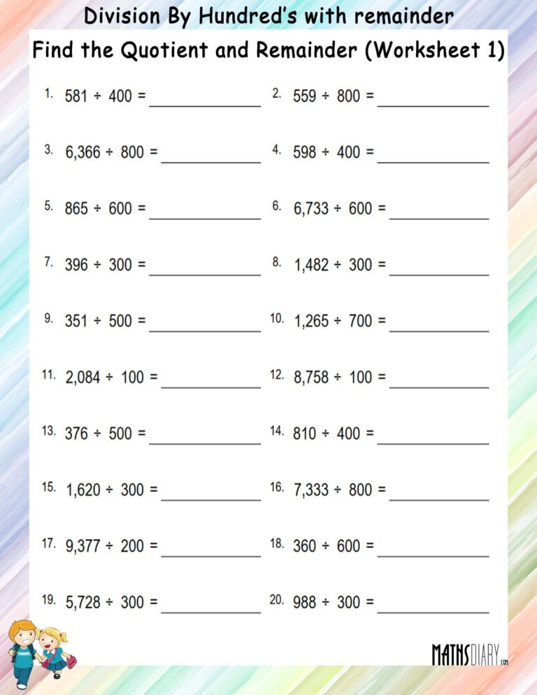 Multiplication and Division Math Worksheets