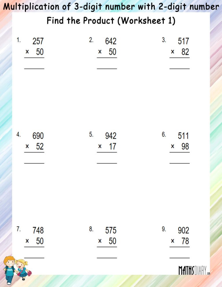 Multiplication – Grade 4 Math Worksheets