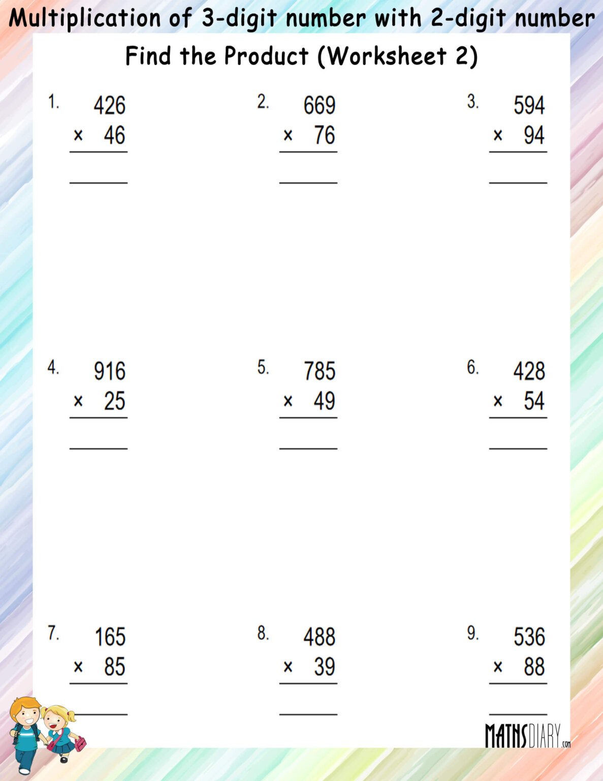 Multiplication – Grade 4 Math Worksheets