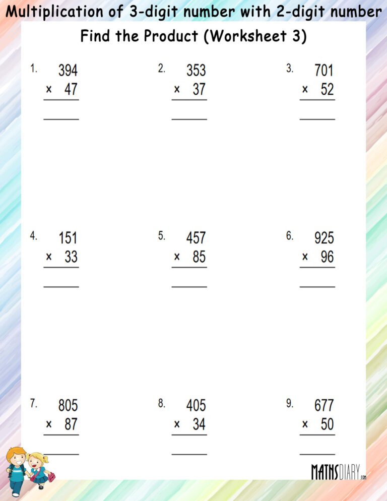 Multiplication – Grade 4 Math Worksheets