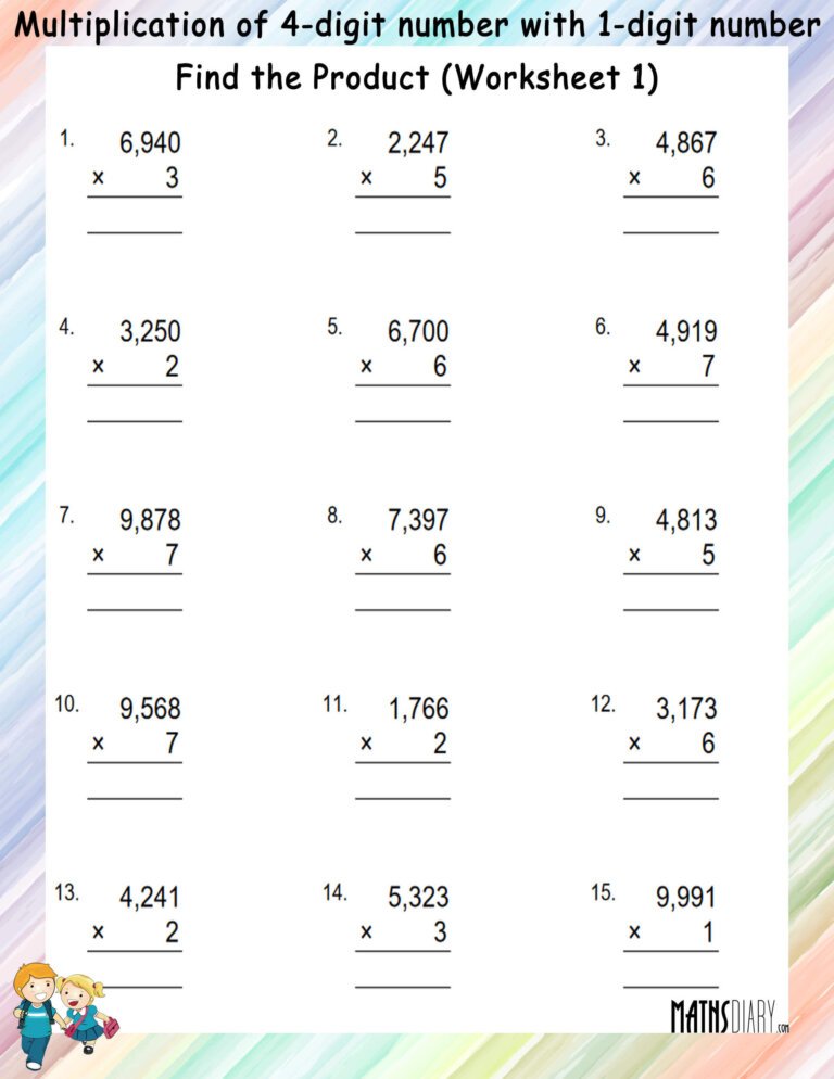 Multiplication and Division Math Worksheets