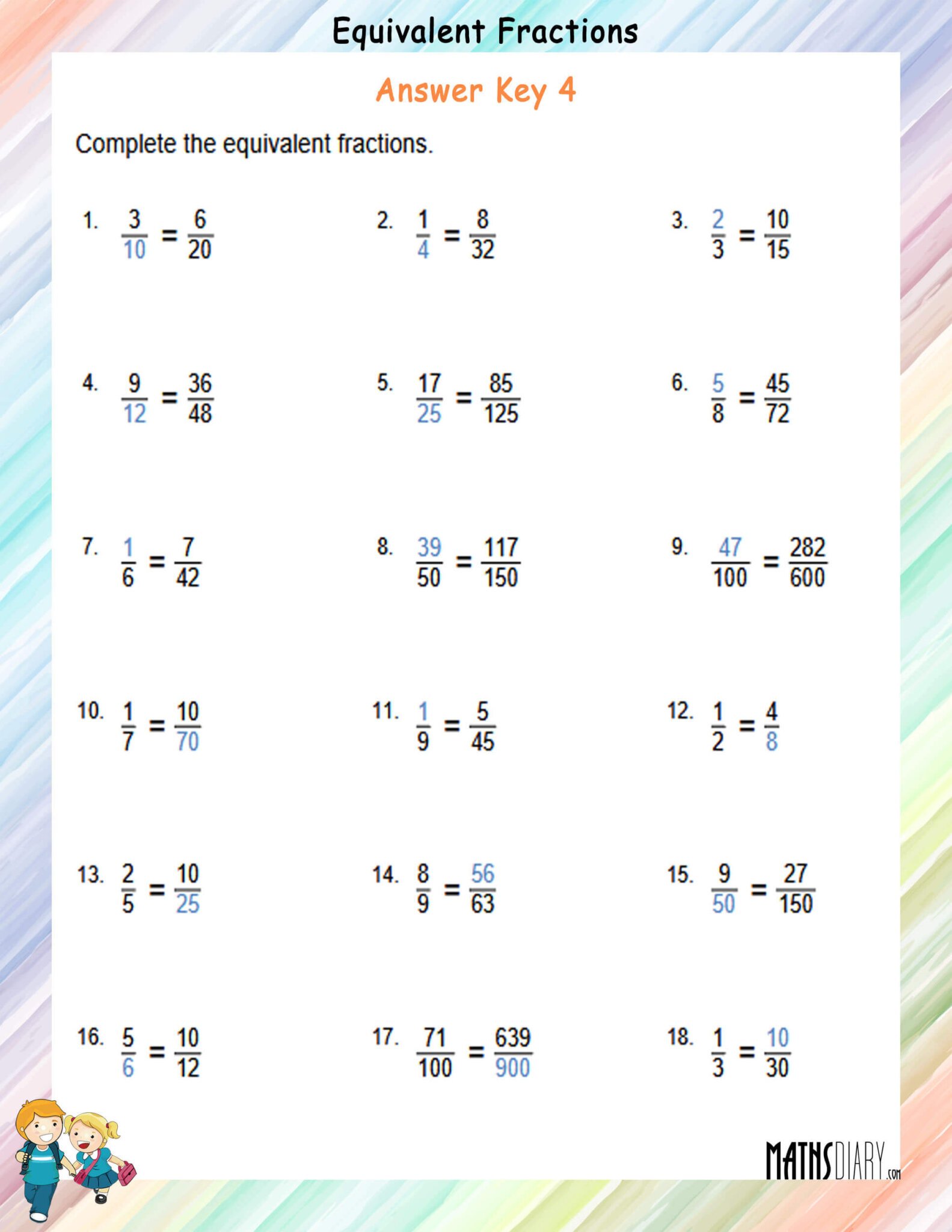 Grade 4 Math Worksheets - Page 2
