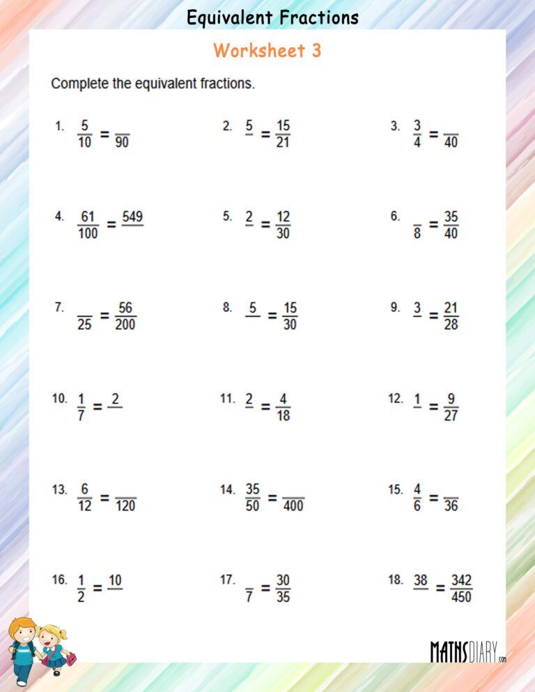Fractions – Grade 4 Math Worksheets - Page 2