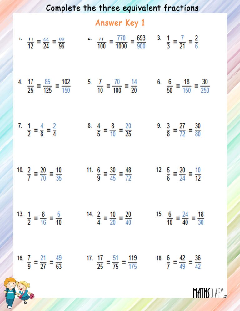 Fractions Math Worksheets