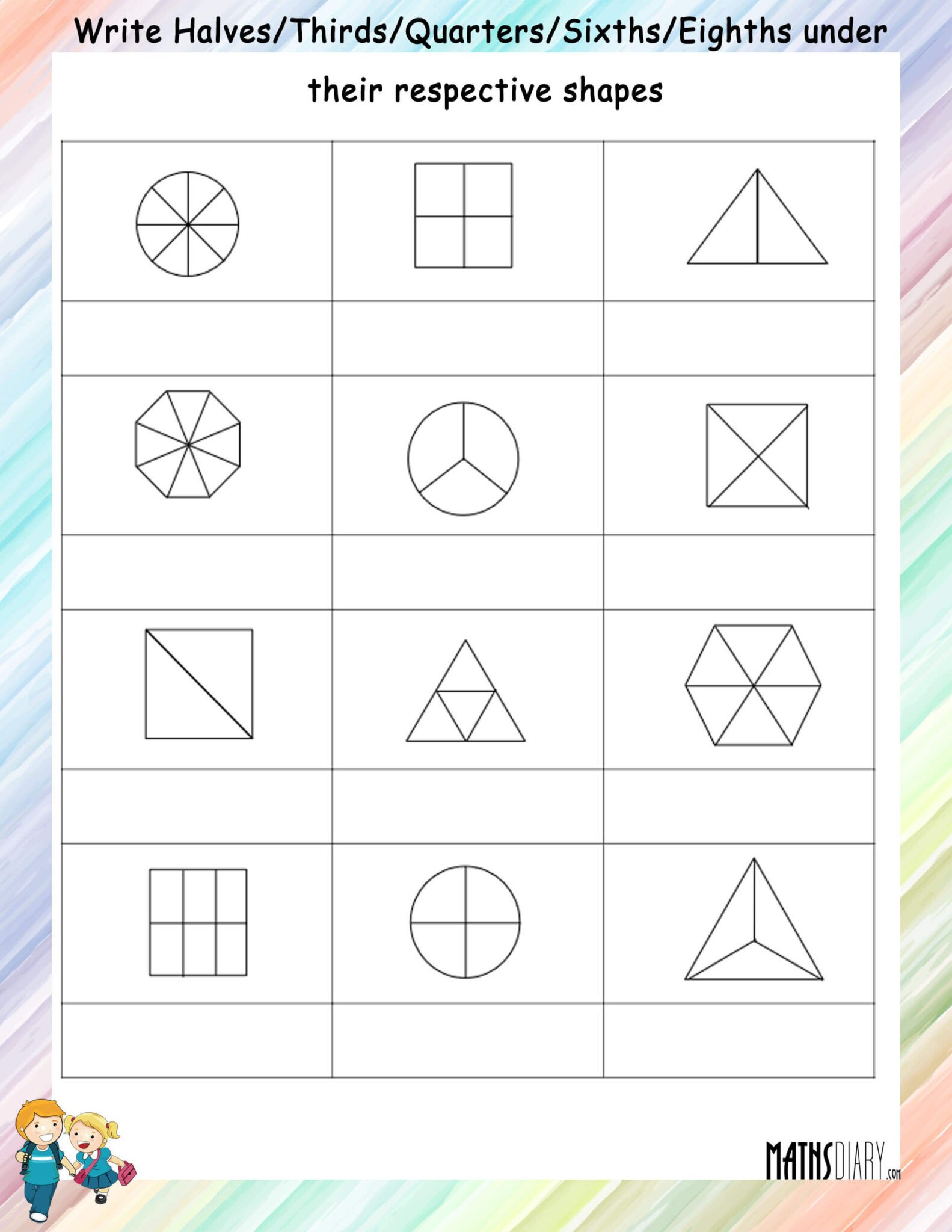 Fractions – Grade 2 Math Worksheets