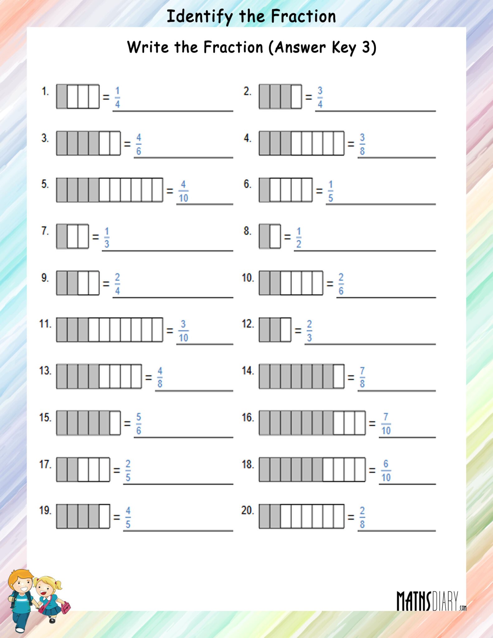 Fractions – Grade 2 Math Worksheets