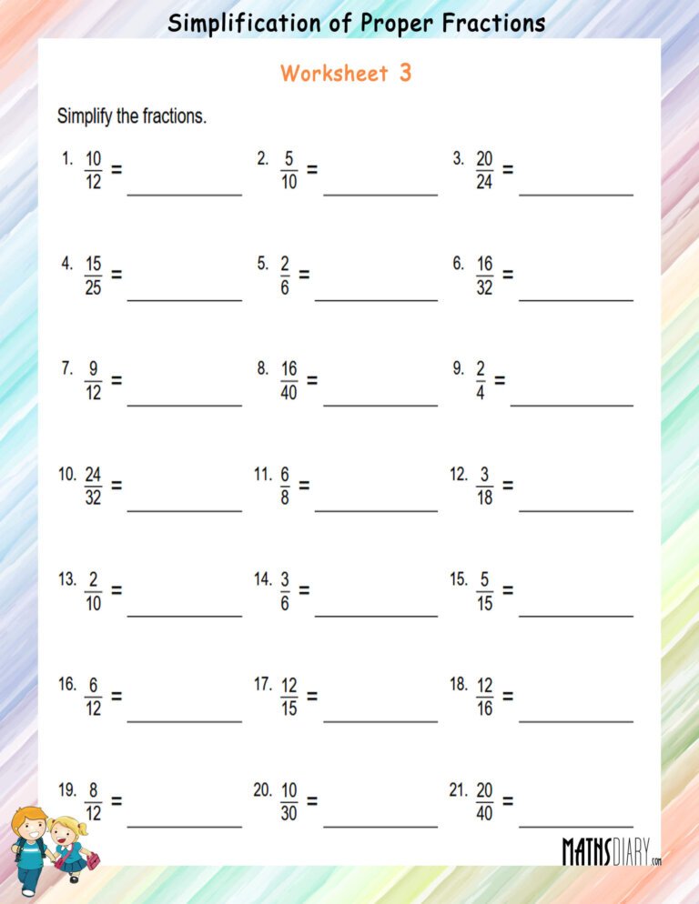 Fractions – Grade 4 Math Worksheets