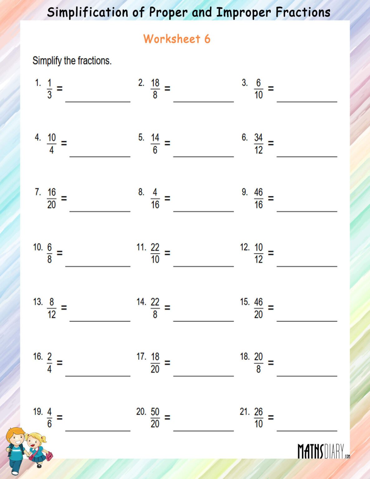 Fractions – Grade 4 Math Worksheets